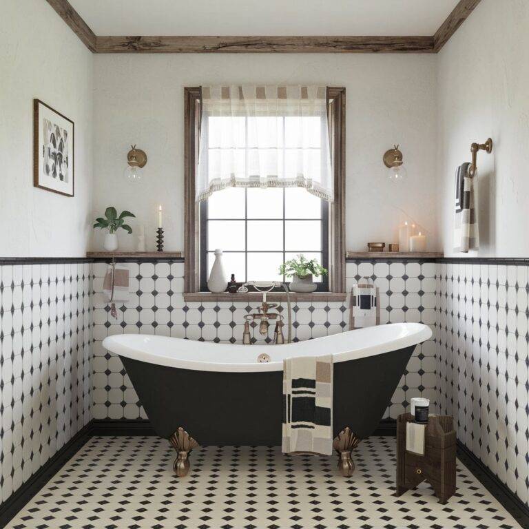 Use Tiles Effectively in a Farmhouse Bathroom - INFOR EASY HOME