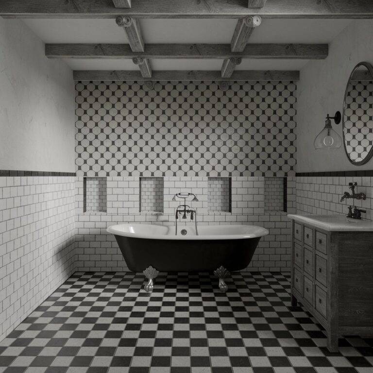 Use Tiles Effectively in a Farmhouse Bathroom - INFOR EASY HOME