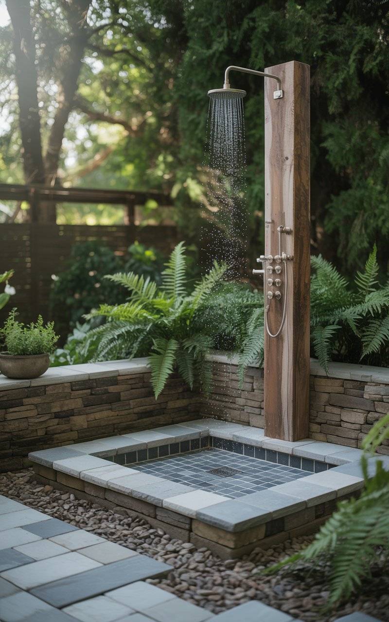 26 Backyard Shower Ideas That Turn Your Outdoor Space Into a Spa ...