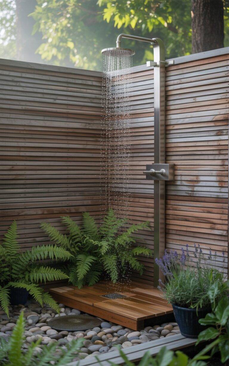 26 Backyard Shower Ideas That Turn Your Outdoor Space Into a Spa ...