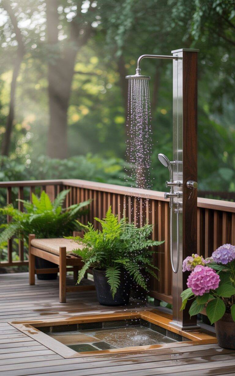 26 Backyard Shower Ideas That Turn Your Outdoor Space Into a Spa ...