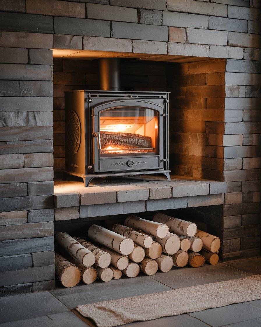 21 Cozy Living Room Ideas with Wood Stoves - INFOR EASY HOME