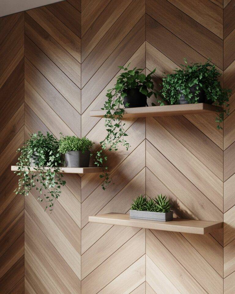 22 Stunning DIY Wood Accent Wall Ideas with Shelves - INFOR EASY HOME