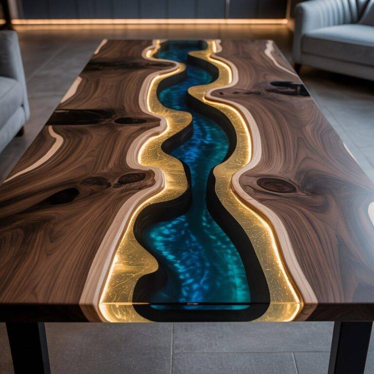 Modern Black and Gold Epoxy River Dining Table: Craft, and Everyday ...