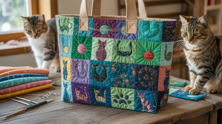 Pinterest worthy Cat Art Quilt Tote Bags Every Cat Lover Will Adore ...