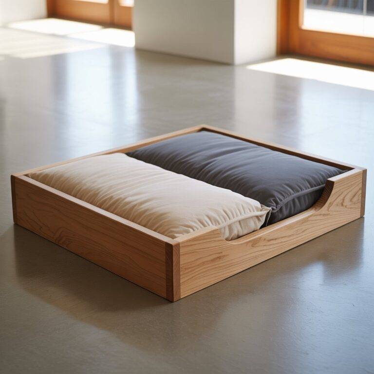 18 Modern Wooden Dog Beds with Quilted Cushion for Small Dogs & Cats ...