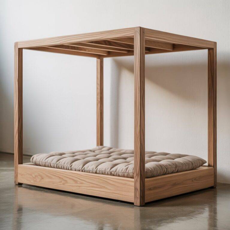 18 Modern Wooden Dog Beds with Quilted Cushion for Small Dogs & Cats ...
