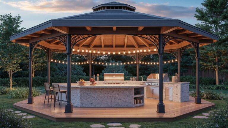17 Gazebo Concepts That Double as Outdoor Kitchens - INFOR EASY HOME