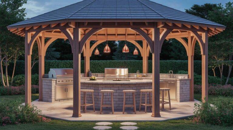 17 Gazebo Concepts That Double as Outdoor Kitchens - INFOR EASY HOME